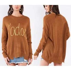 Gilli | Sweaters | Camel Jadore Logo Embroidered Long Tunic Sweater ...